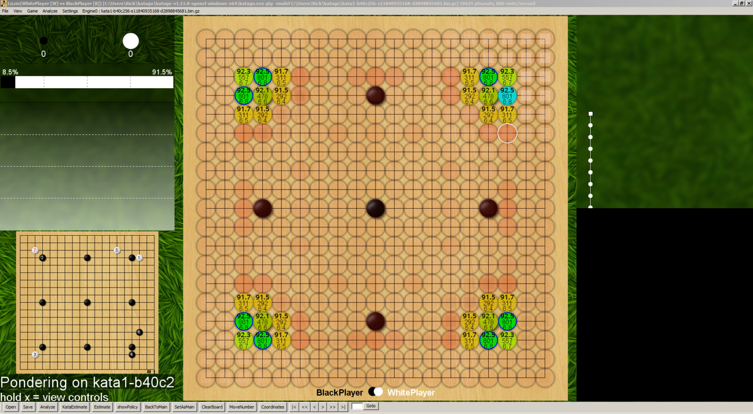 Review a handicap game with Lizzie (KataGo / Leela Zero) | Go Clubs ...